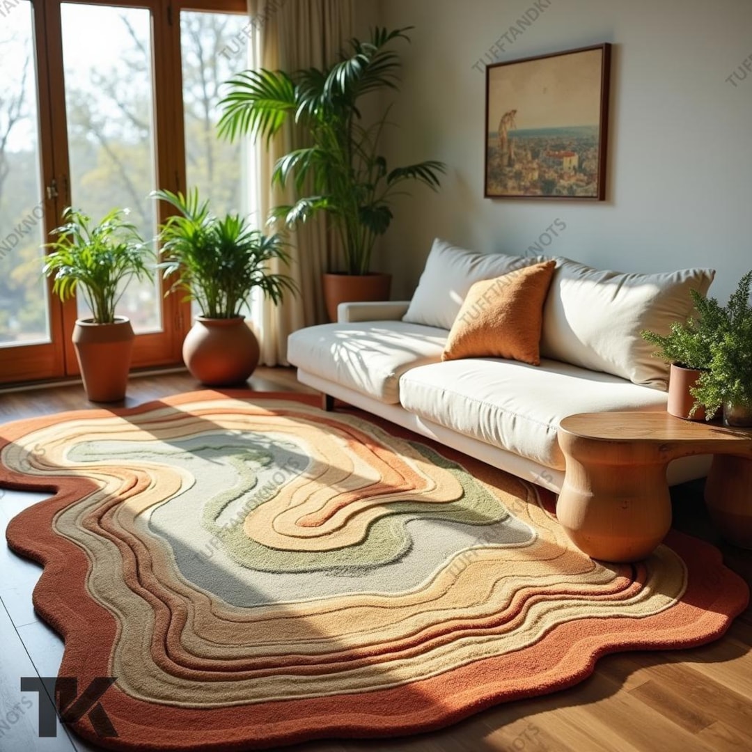 Wave Rugs With Unique Shapes, Modern Artistic Style, Soft Texture, Boho ...