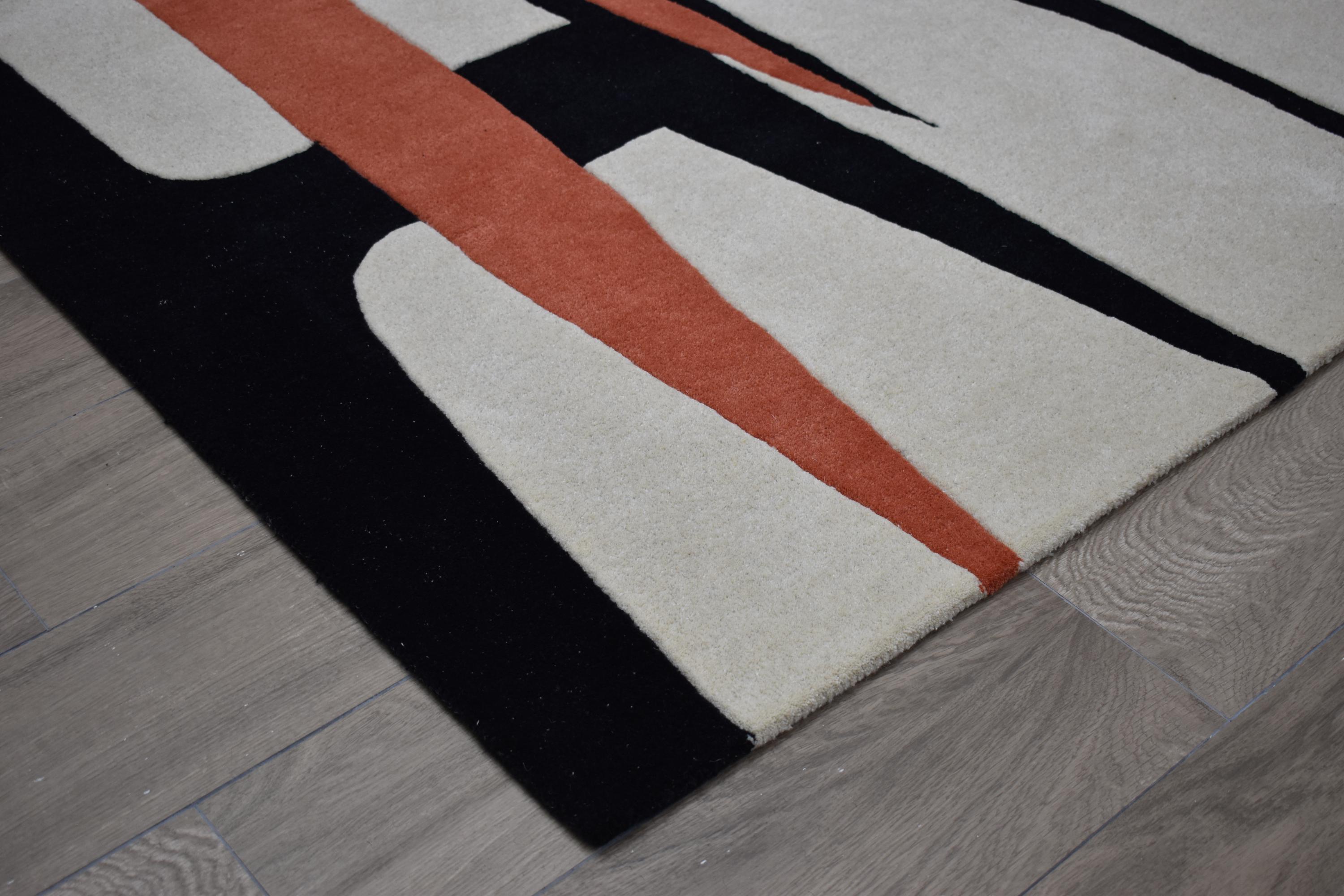 Hand-tufted Wool Area Rug: Groovy Geometric Blob Design - Etsy