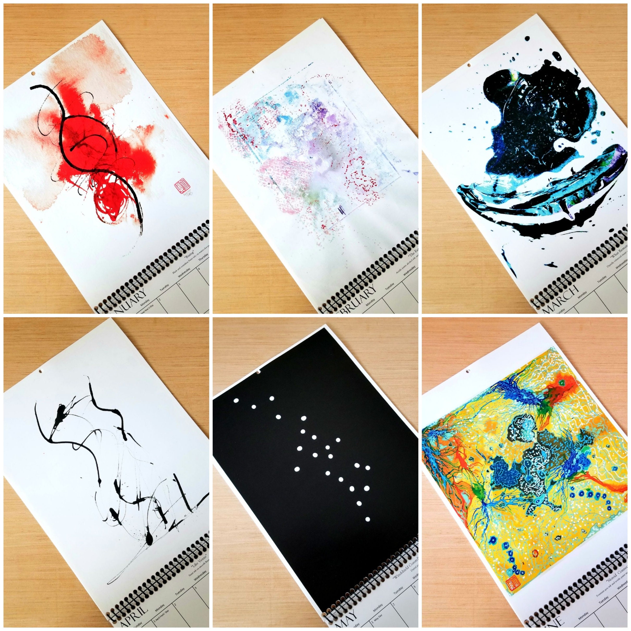 SALE 2024 Mixed Media Art Calendars 12 Piece Print Collections 2 ...