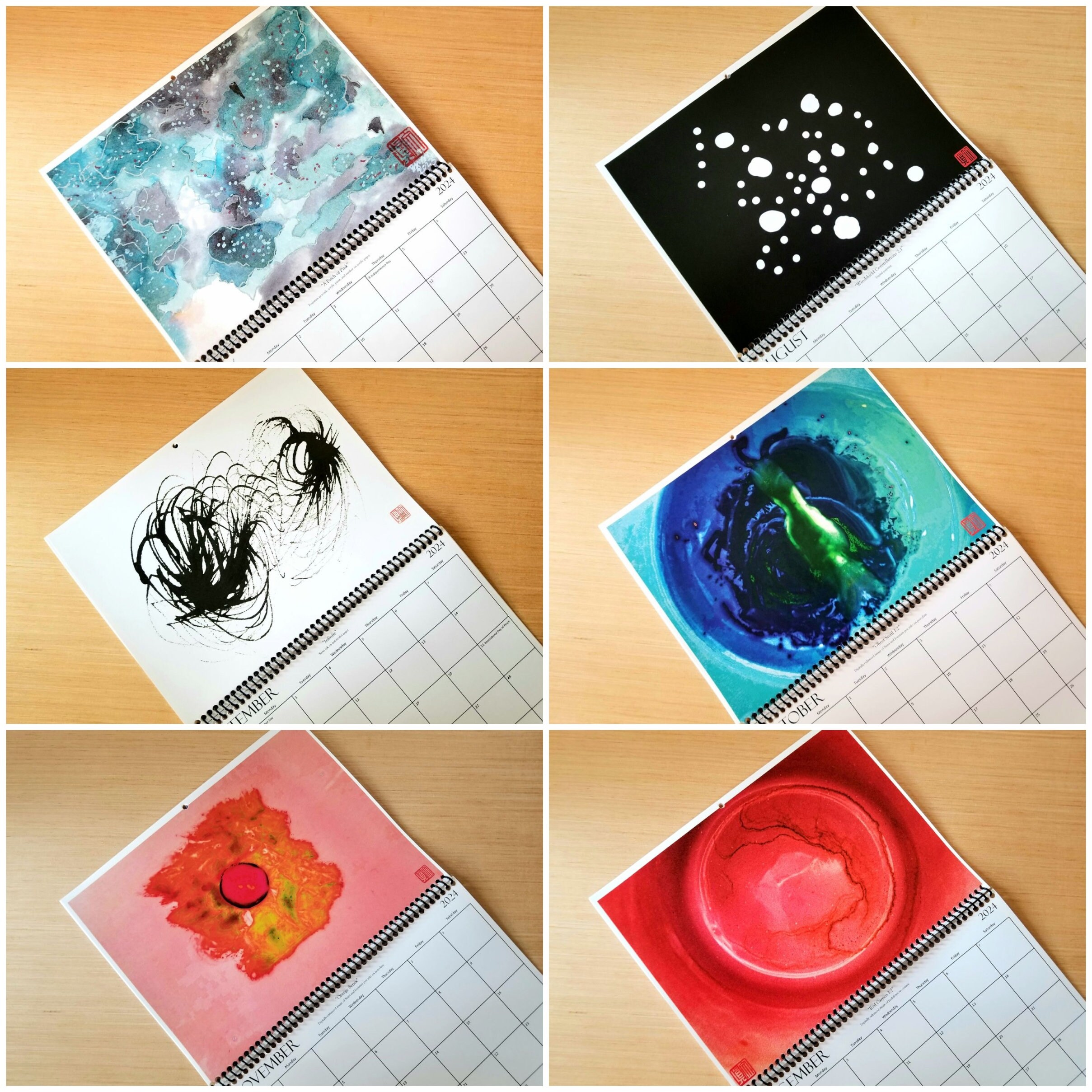 SALE 2024 Mixed Media Art Calendars 12 Piece Print Collections 2 ...
