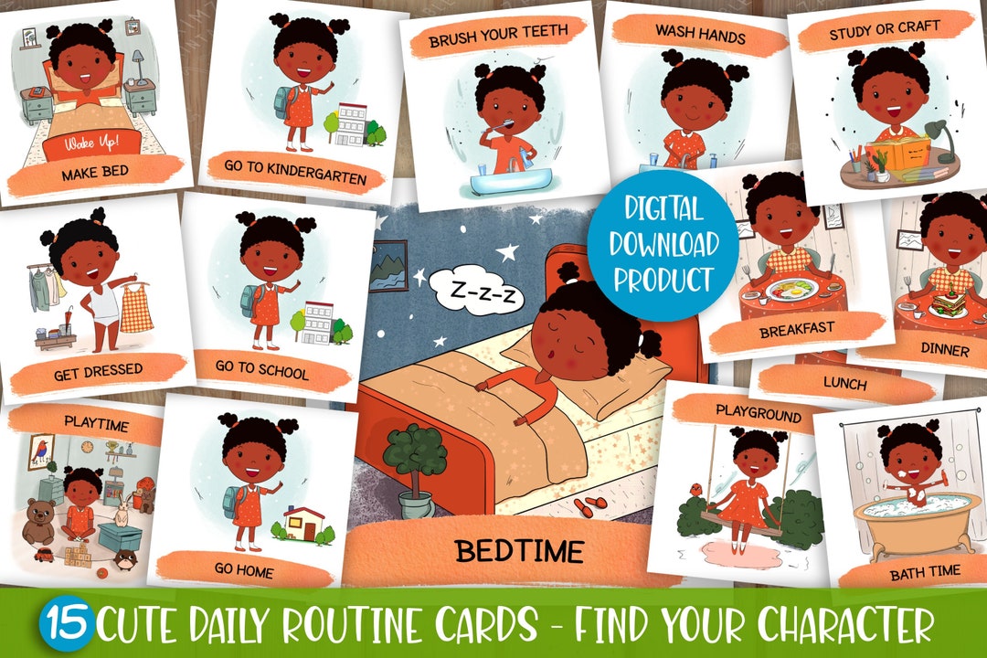 Daily Routine Cards Printable, DIGITAL DOWNLOAD - Etsy Australia