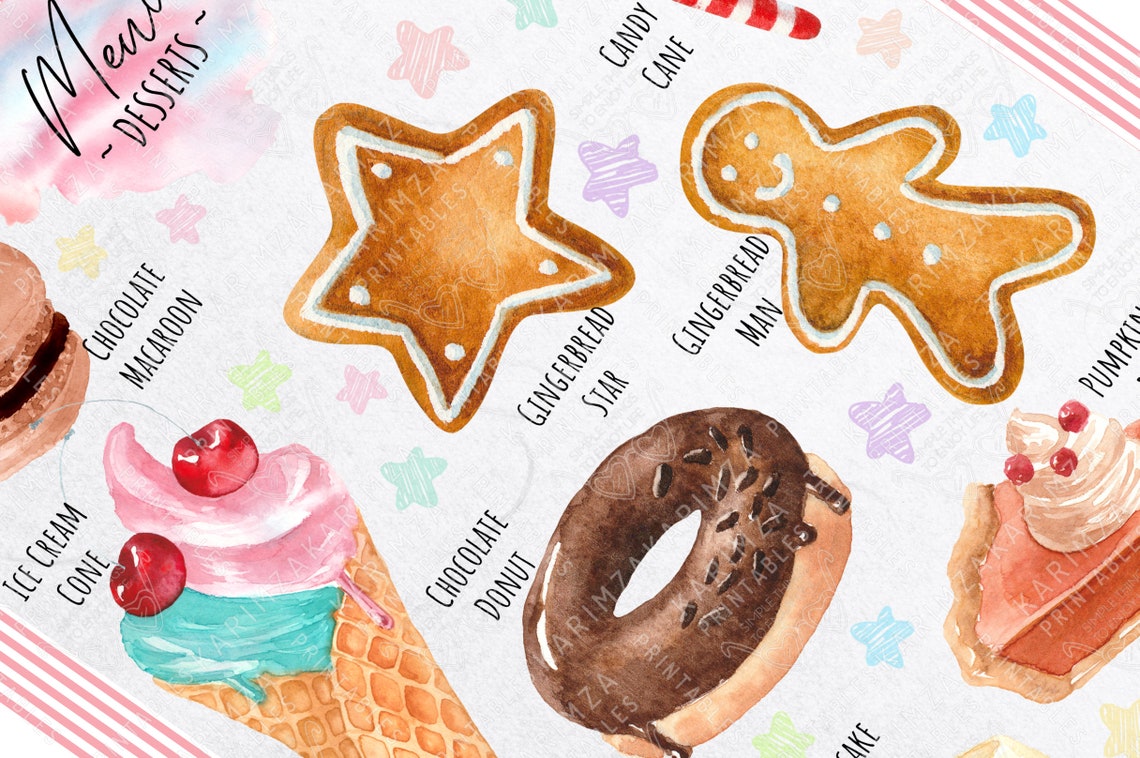 Pretend Play Cafe Menu for Kids, Digital Download, Printable Coffee ...