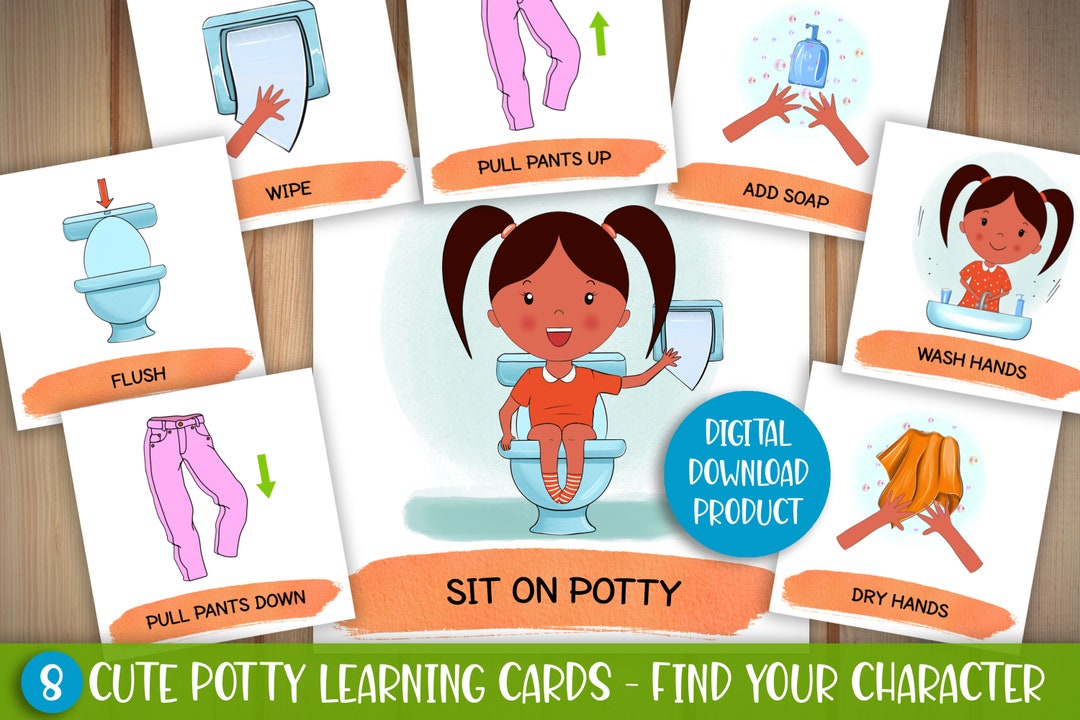 Potty Training Visual Cards, Potty Trainer, Toilet Trainer for Toddler ...