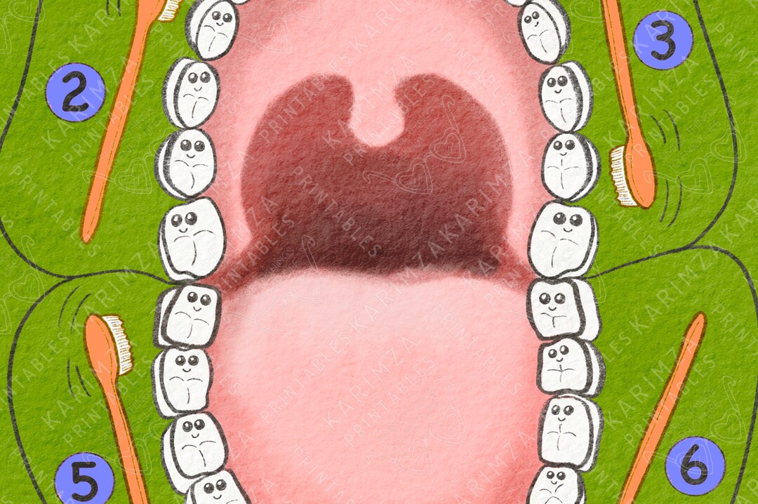 Tooth Brushing Flossing Chart Printable Instant Download - Etsy