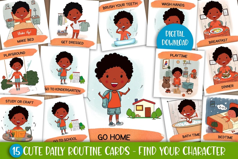 Daily Routine Cards Printable, DIGITAL DOWNLOAD - Etsy