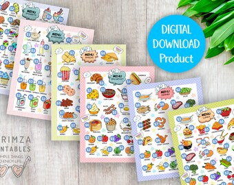 Little Menus Printables Pretend Play Menus Kids Breakfast, Lunch ...
