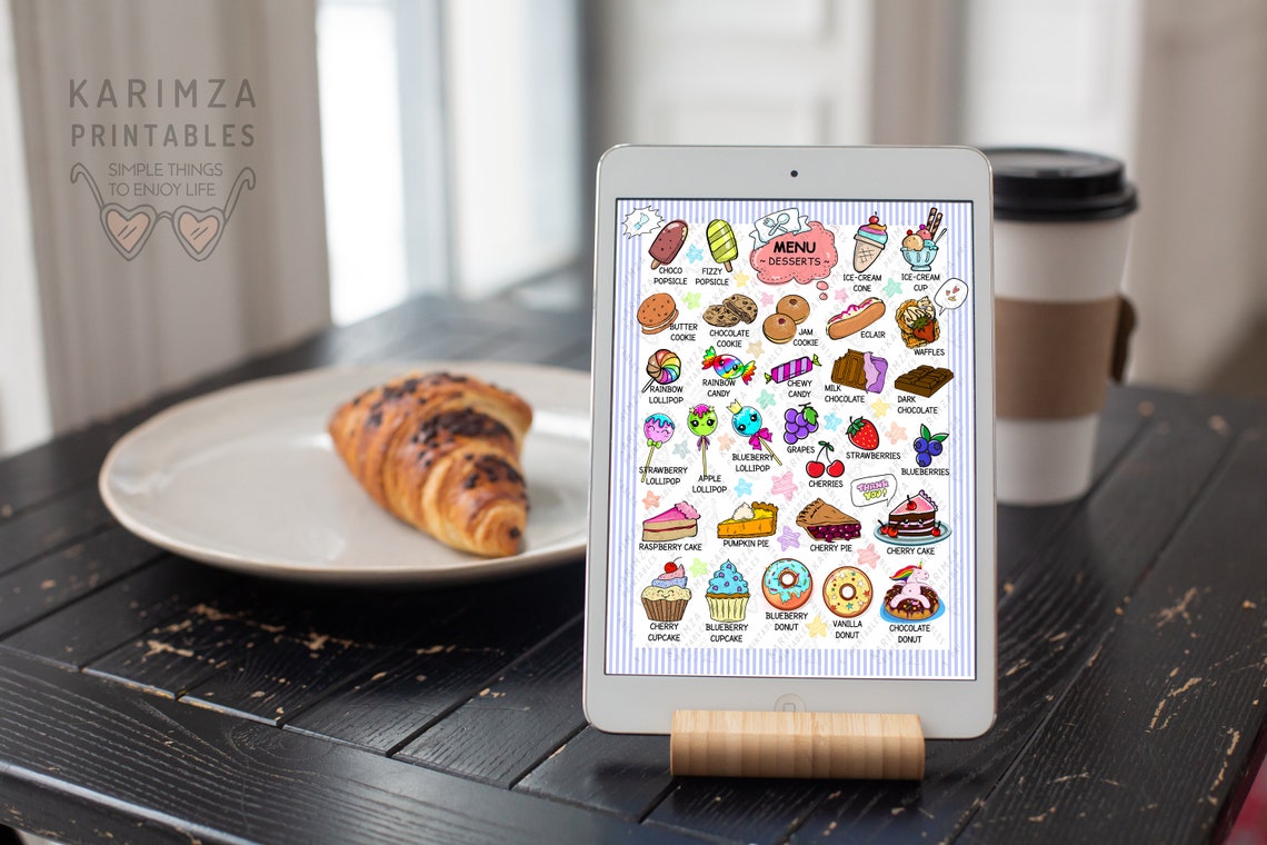 Pretend Play Cafe Menu for Kids, Digital Download, Printable Coffee ...