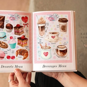 Pretend Play Cafe Menu for Kids, Digital Download, Printable Coffee ...