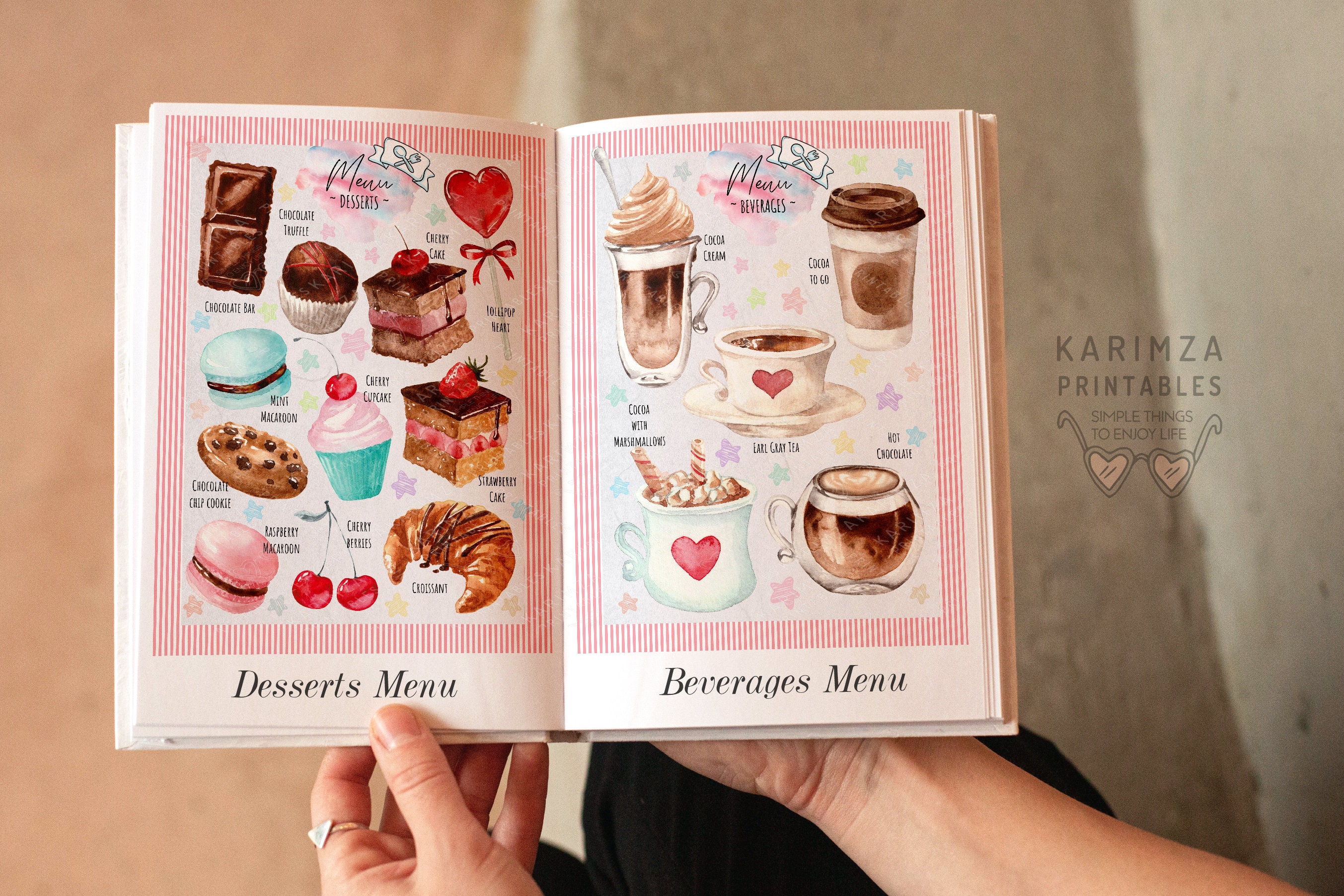 Pretend Play Cafe Menu for Kids, Digital Download, Printable Coffee ...