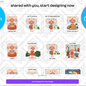 Daily Routine Cards Printable, CANVA EDITABLE Template, Digital ...