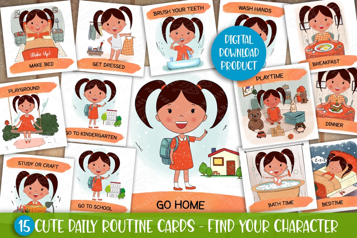 Daily Routine Cards, Toddler Routine Chart, Daily Rhythm, Visual ...