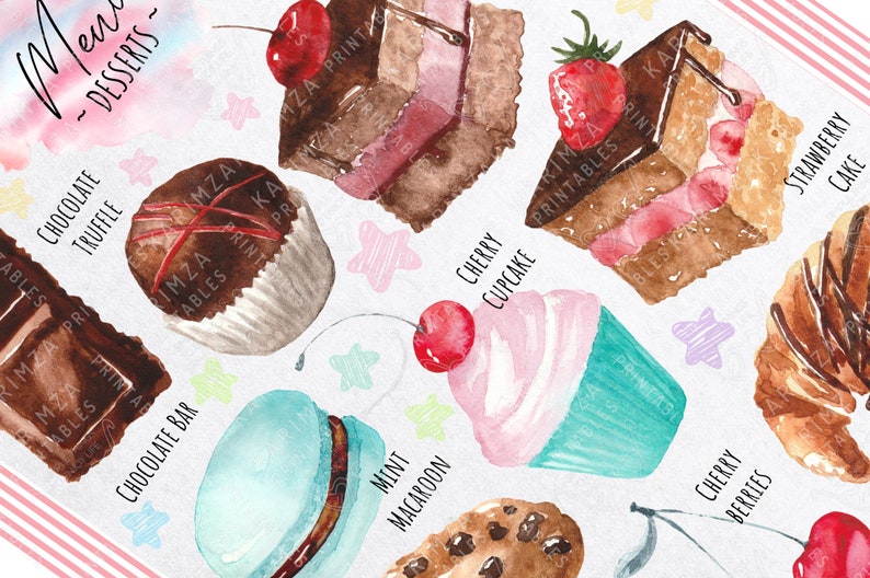 Pretend Play Cafe Menu for Kids, Digital Download, Printable Coffee ...