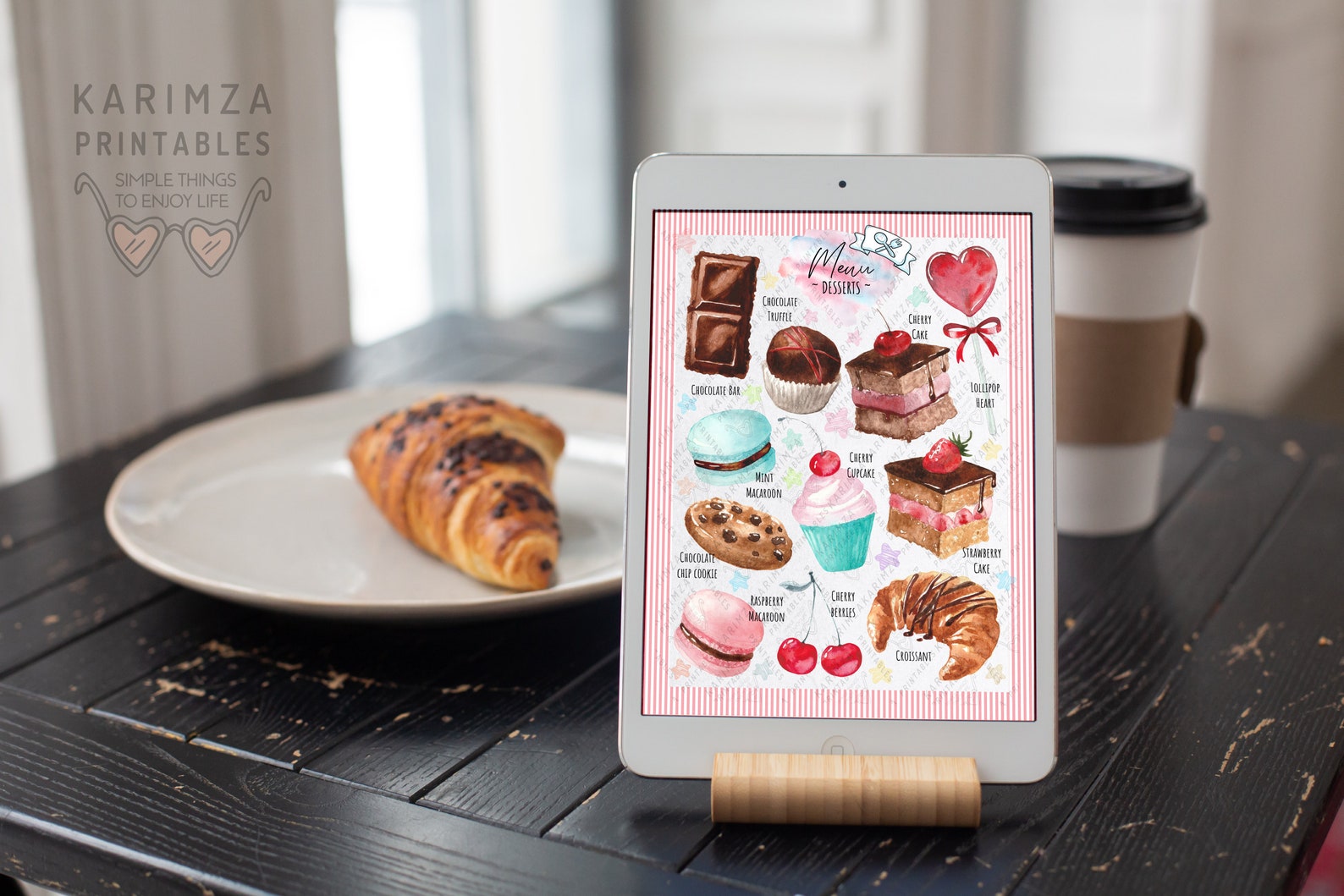 Pretend Play Cafe Menu for Kids, Digital Download, Printable Coffee ...
