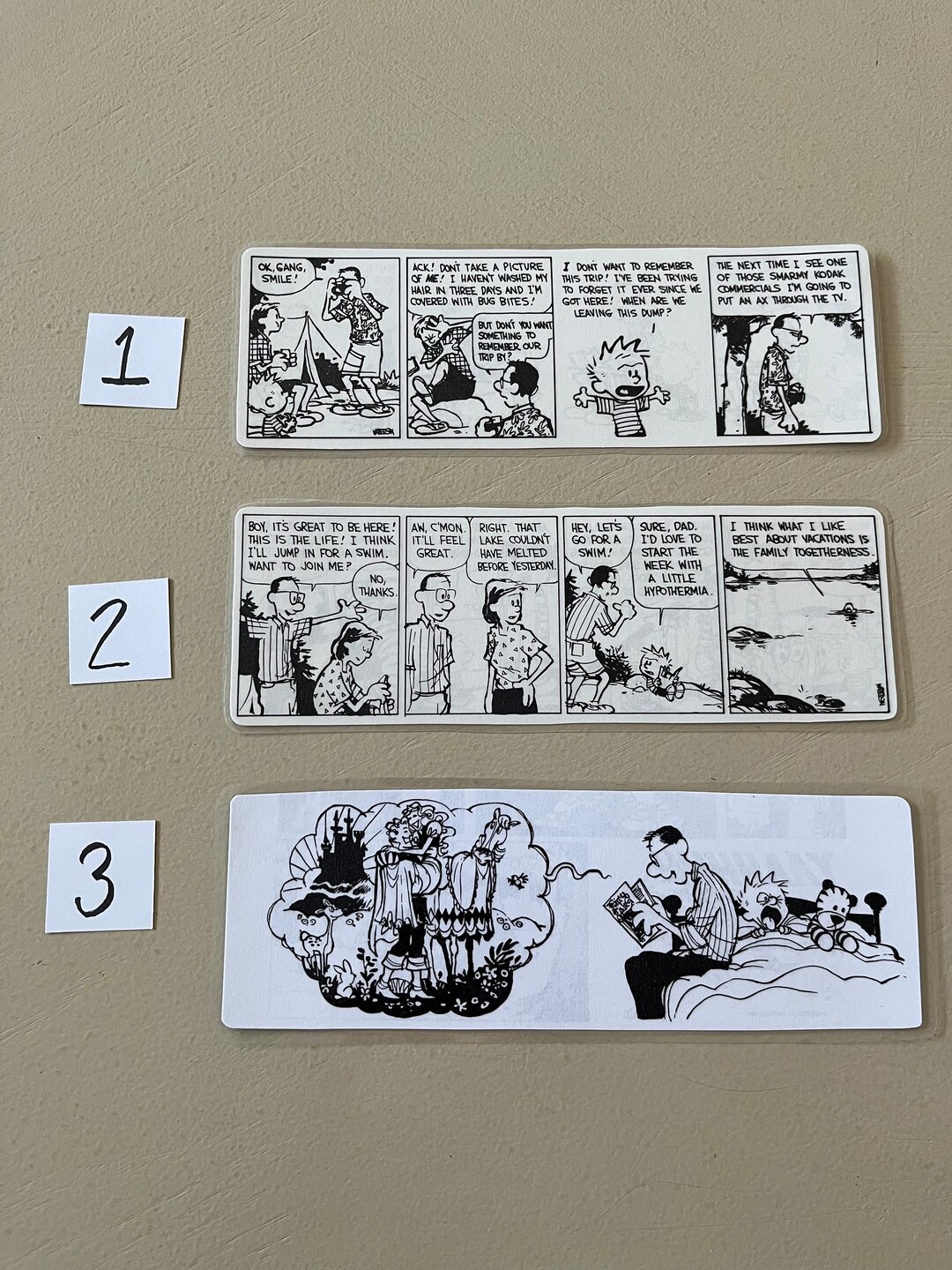 Calvin and Hobbes Comic Strip Bookmarks! - Etsy