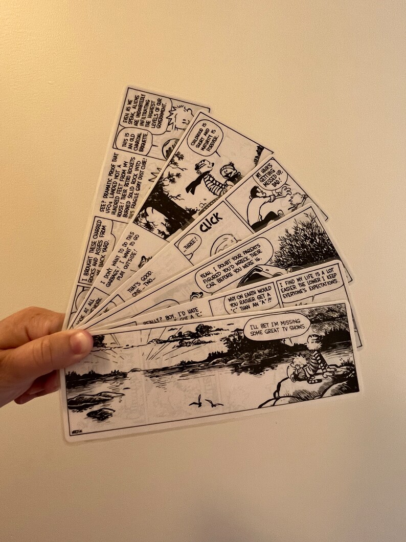 Calvin and Hobbes Comic Strip Bookmarks - Etsy