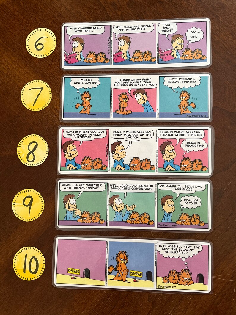 Garfield Comic Strip Bookmarks - Etsy