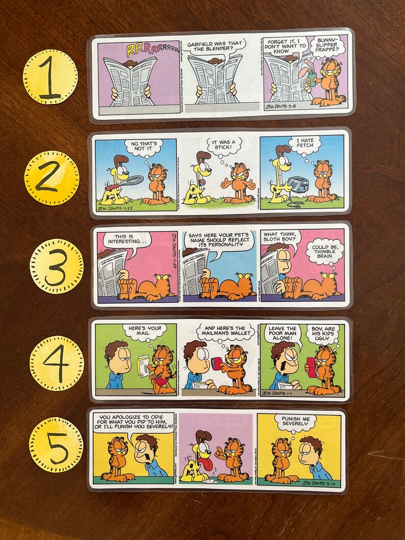 Garfield Comic Strip Bookmarks - Etsy