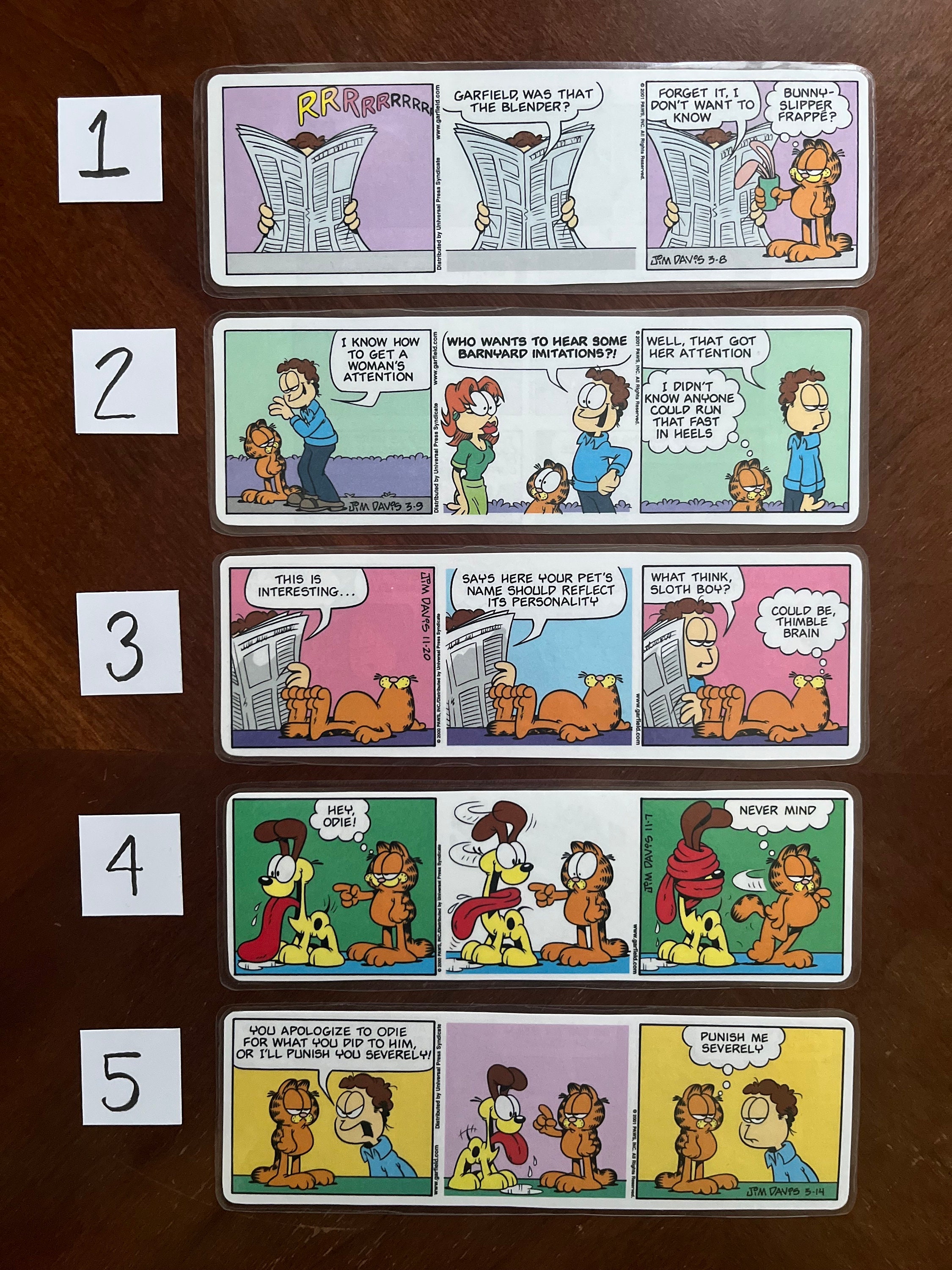 Garfield Comic Strip Bookmarks - Etsy