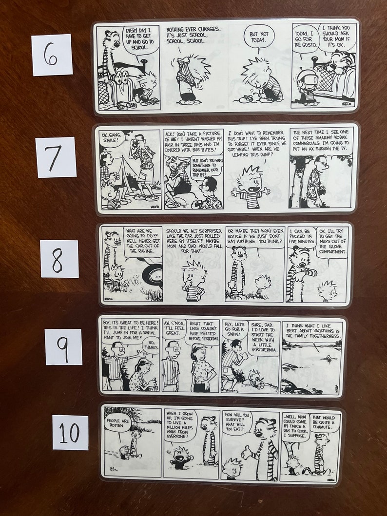 Calvin and Hobbes Comic Strip Bookmarks - Etsy Canada