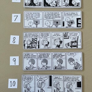 Charlie Brown Peanuts Comic Strip Bookmarks - Etsy