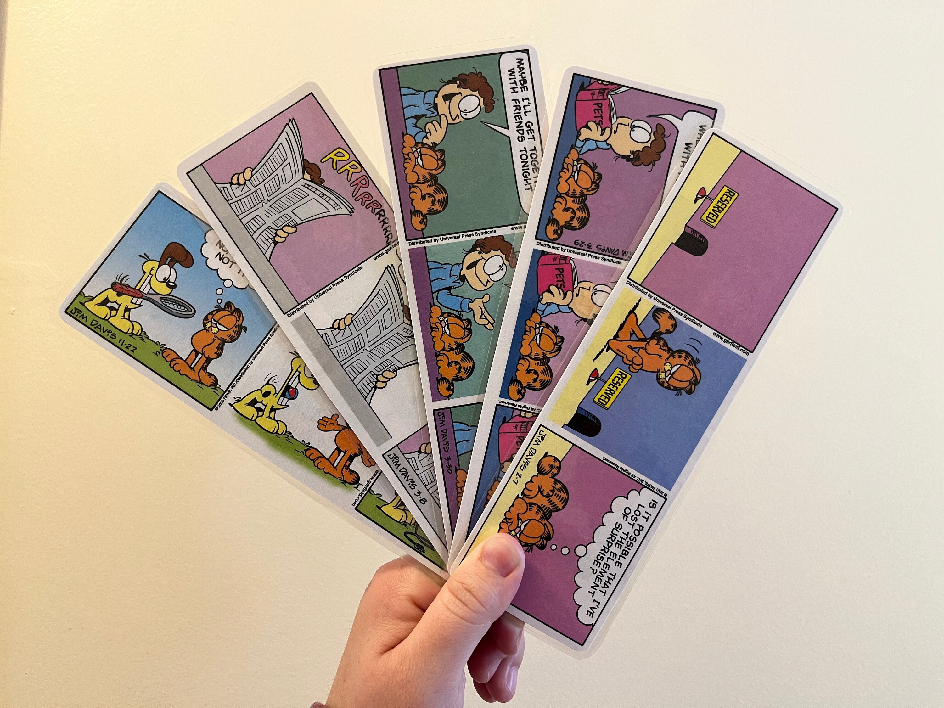 Garfield Comic Strip Bookmarks - Etsy