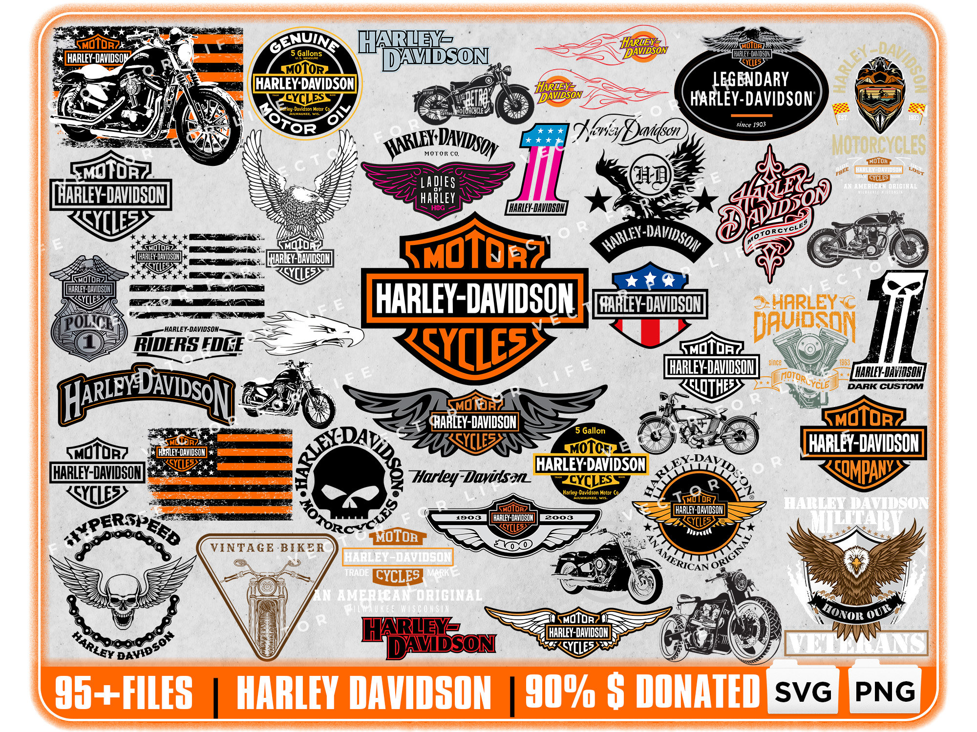 Harley Davidson SVG Bundle Logo Motorcycle HD PNG Willie G - Etsy