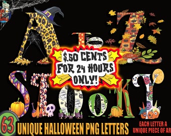 Spooky Letters Png - Etsy