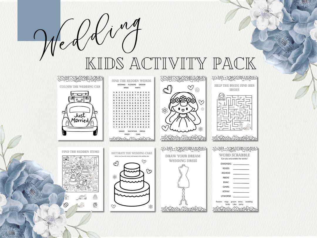 A4 Printable Kids Wedding Activity Pack - Etsy