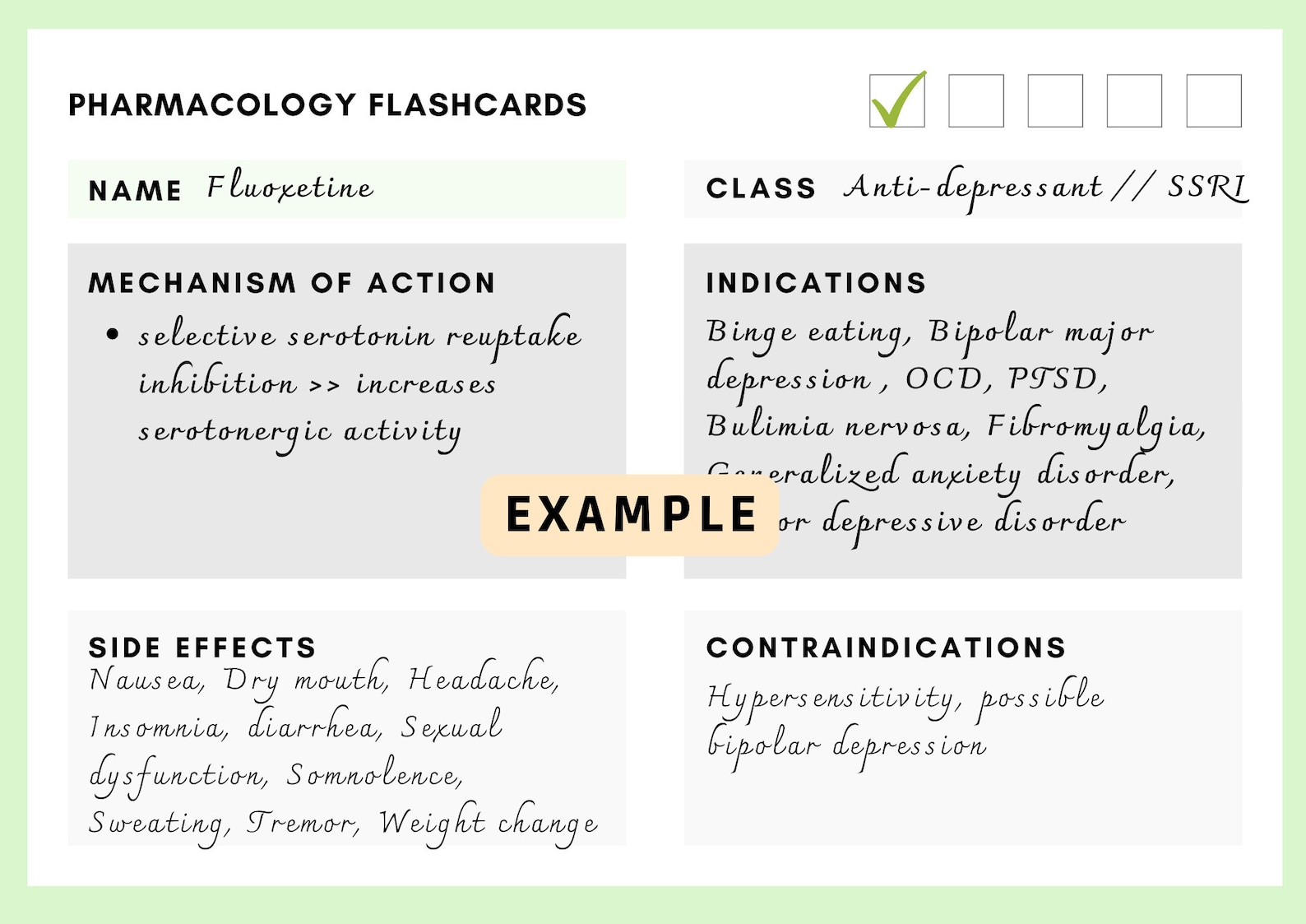 Printable Pharmacology FLASHCARD Template - Study Helper for Medicine, Nursing and Pharma ...