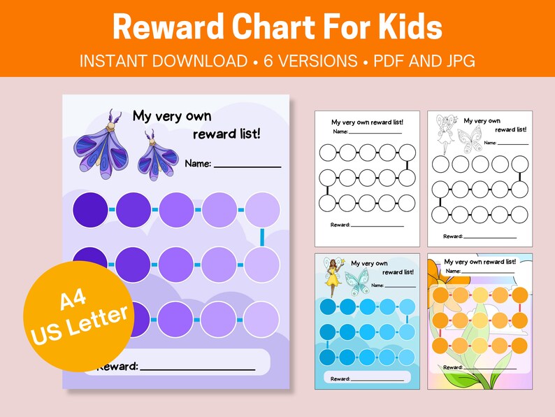 Printable Reward Chart Reward Charts for Kids Reward Chart - Etsy