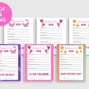 All About My Mom Fill in the Blank Printable, Mother's Day Gift, Mother ...