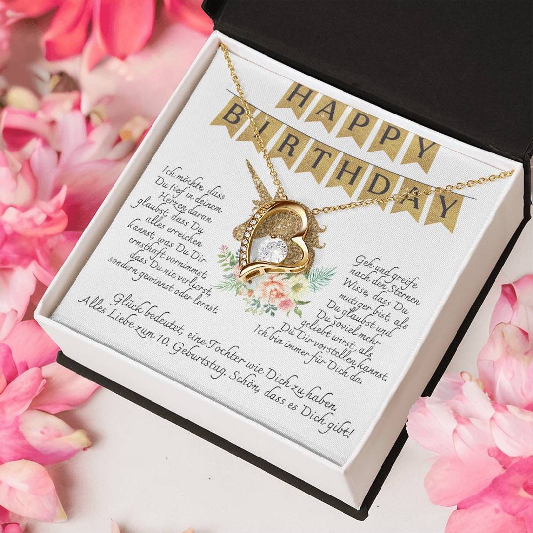 Daughter 10th Birthday Heart Necklace Small Gifts for Daughter Mother ...