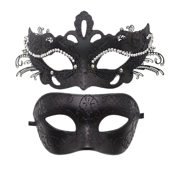 His and Her Black Masquerade Mask - Etsy