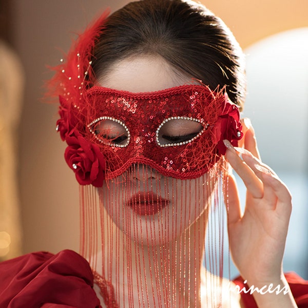 Red Masquerade Mask - Etsy