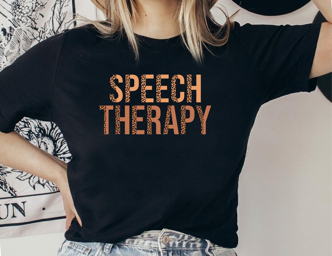 Leopard Speech Therapy Shirt: SLP Gift, Chenille Patch Tee - Etsy