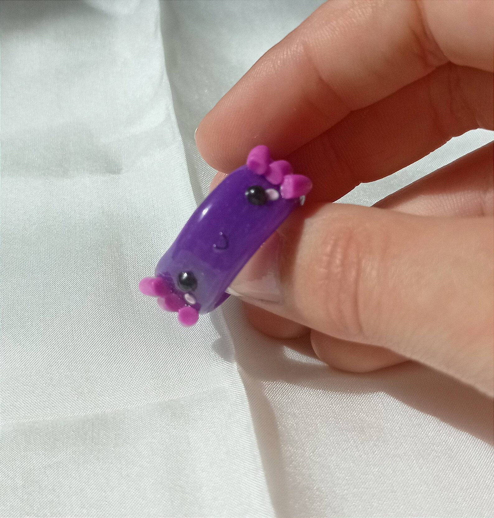 Handmade Polymer Clay Axolotl Ring Chunky Pink Purple or - Etsy