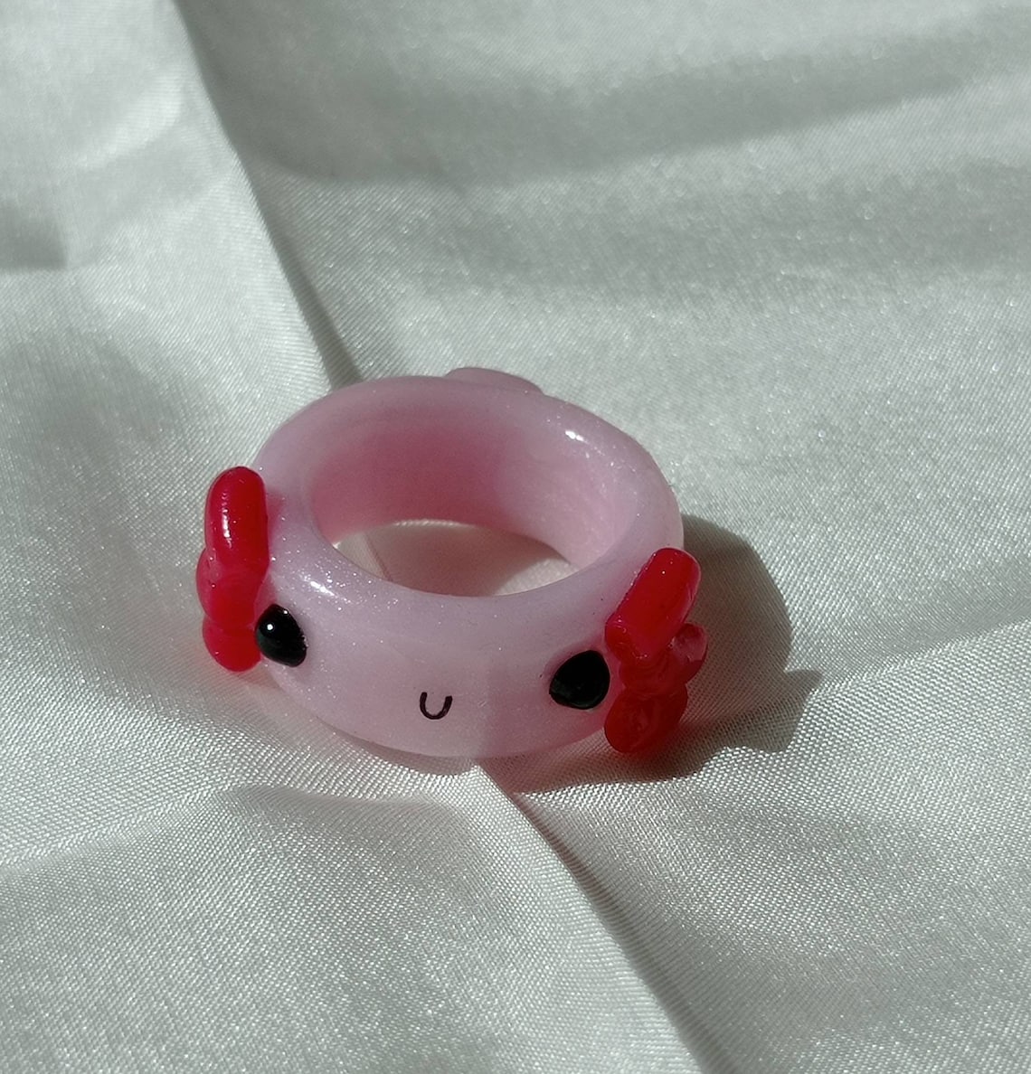 Handmade Polymer Clay Axolotl Ring Chunky Pink Purple or - Etsy