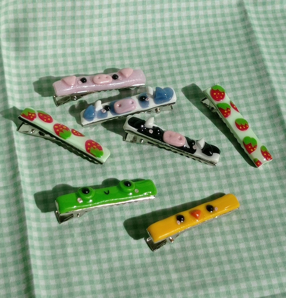Handmade Polymer Clay Cute Animal Hair Clips Barrets Clips - Etsy