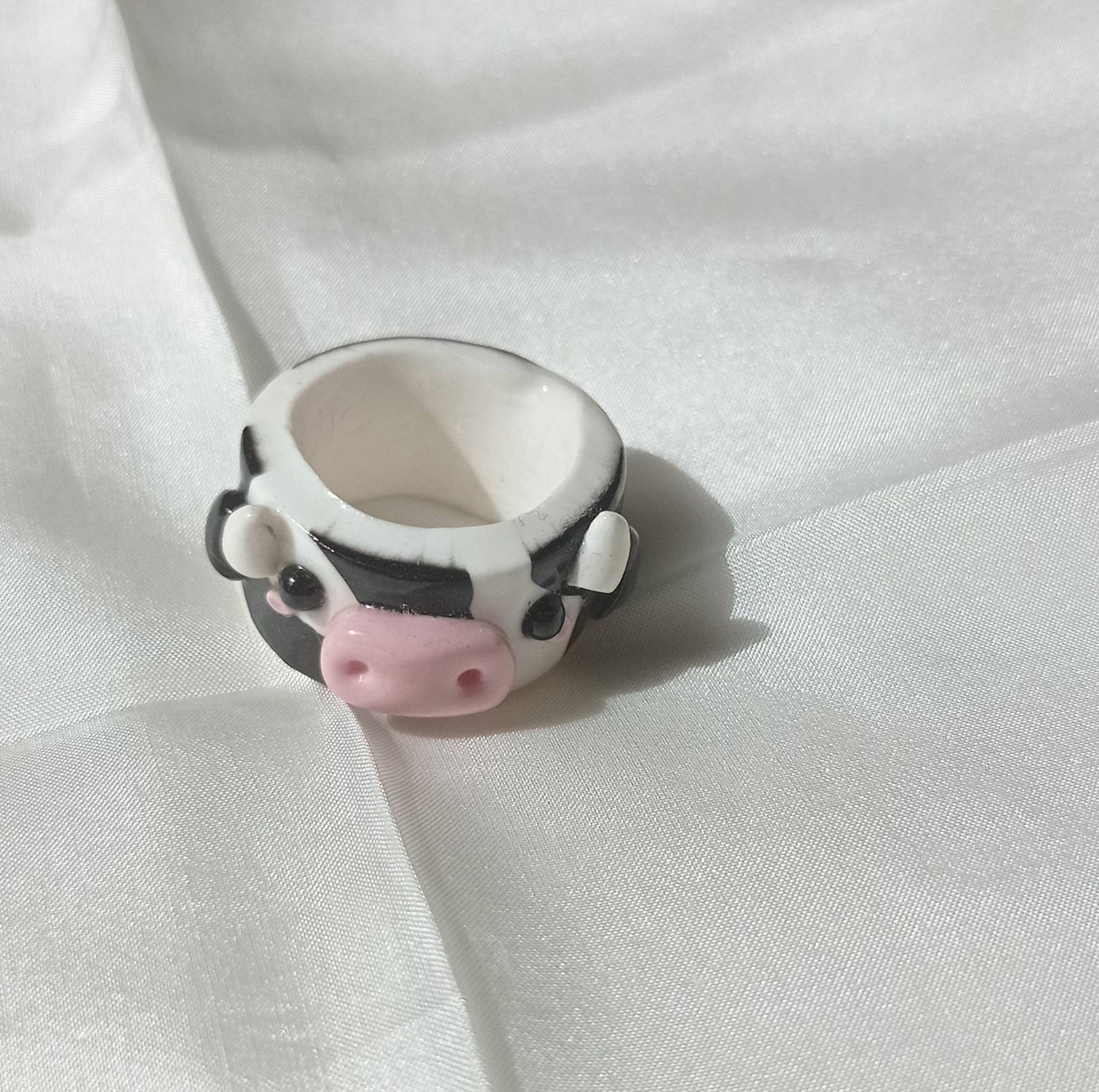Handmade Polymer Clay Cow Rings Rainbow Cow Ring Kawaii - Etsy