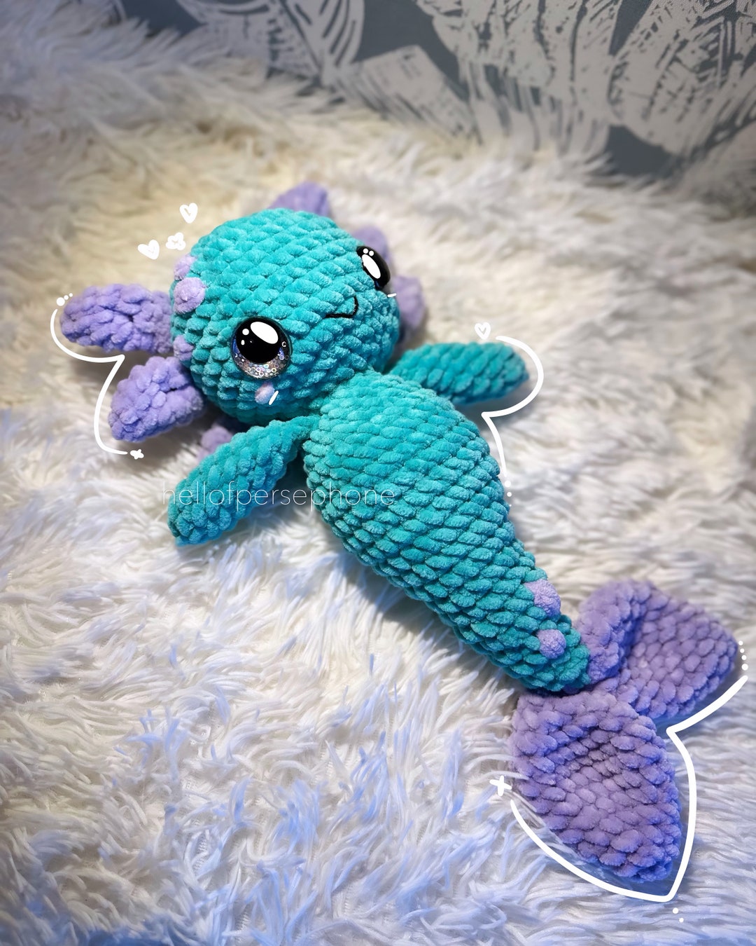 Axolotl Mermaid Plush Axolotl Mermaid Plushy - Etsy