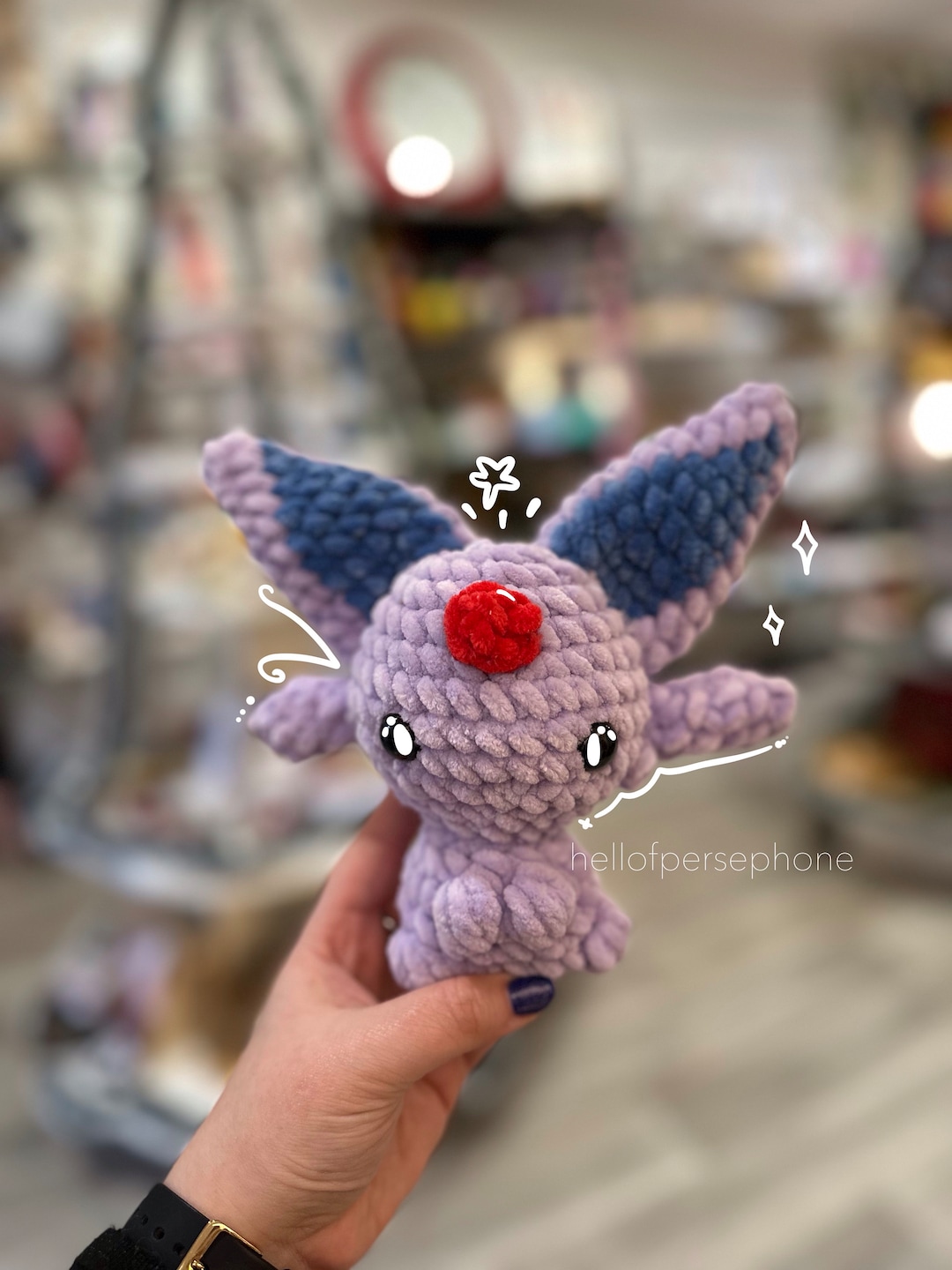 Plush Crochet Mentali Pokemon Plushie Espeon Mentali - Etsy