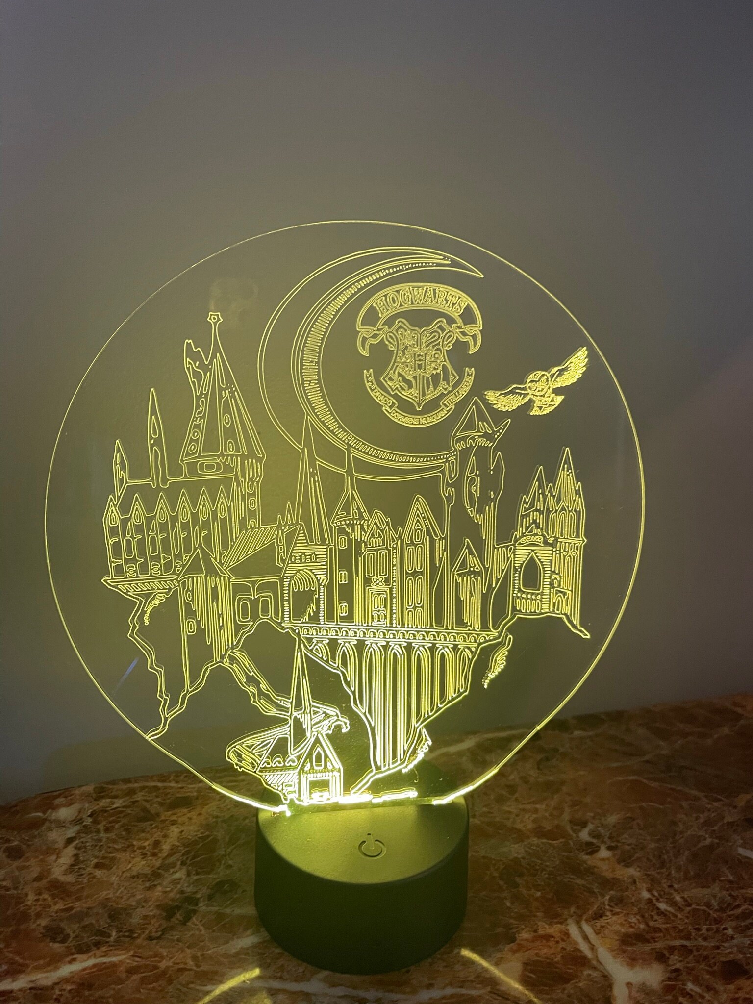 Acrylic Hogwart Light With LED Base - Etsy
