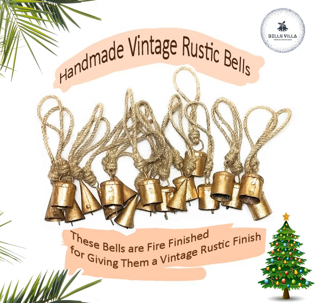 Bellsvilla 5cm Vintage Rustic Cone and Cylinder Tin Little Cow Bells ...