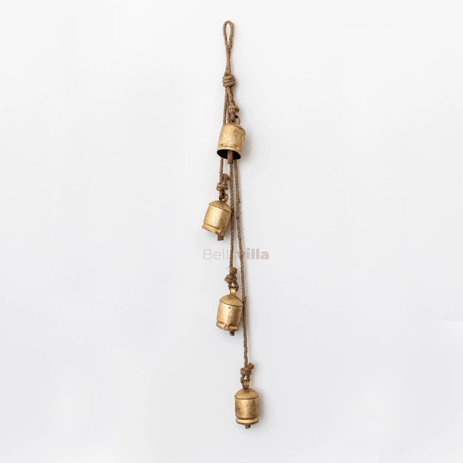 Bellsvilla Garland 4 Cow Bells Large Cluster on Rope Rustic, Vintage ...
