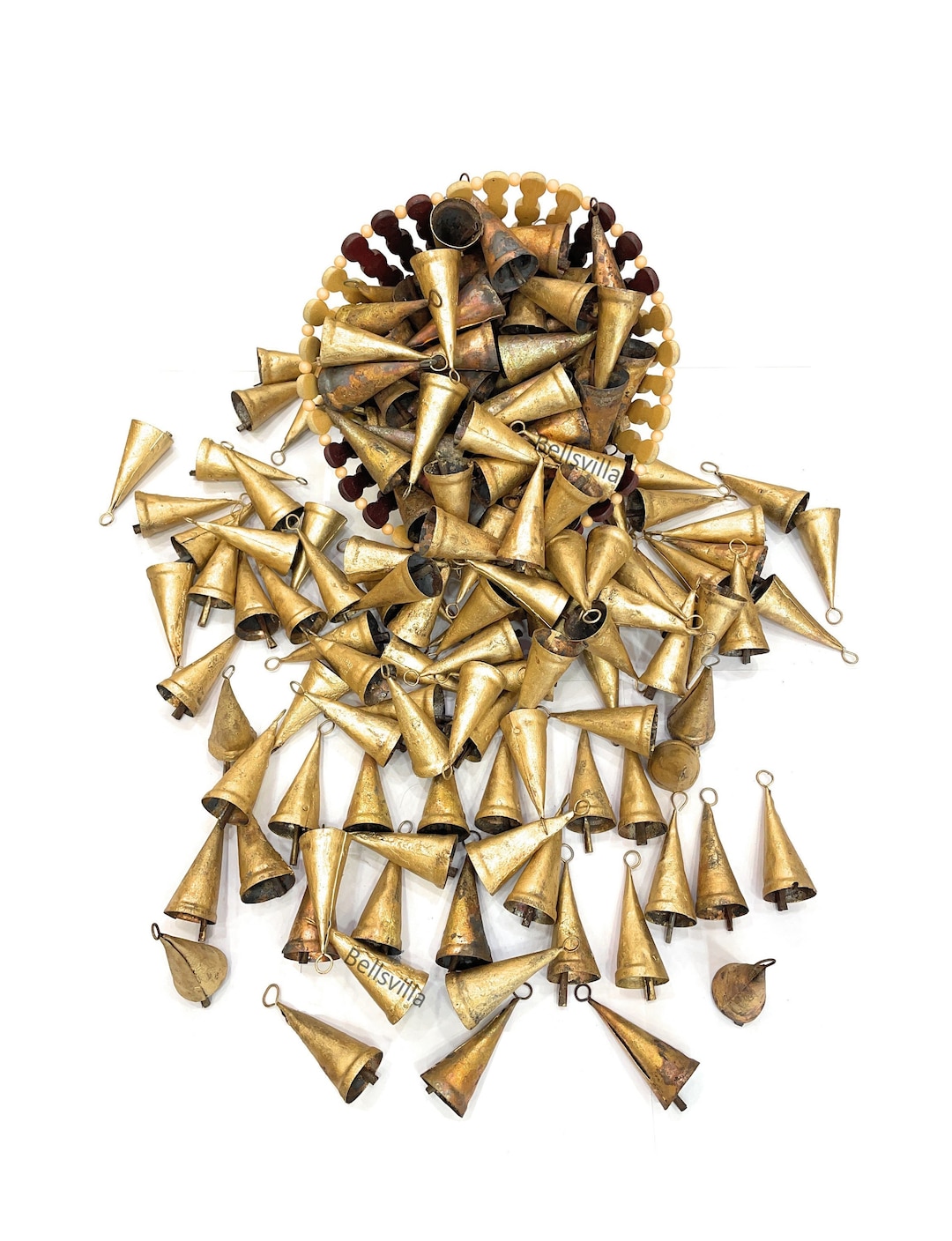 Bellsvilla 8cm Metal Christmas Harmony Vintage Rustic & Rough Tin Bells ...