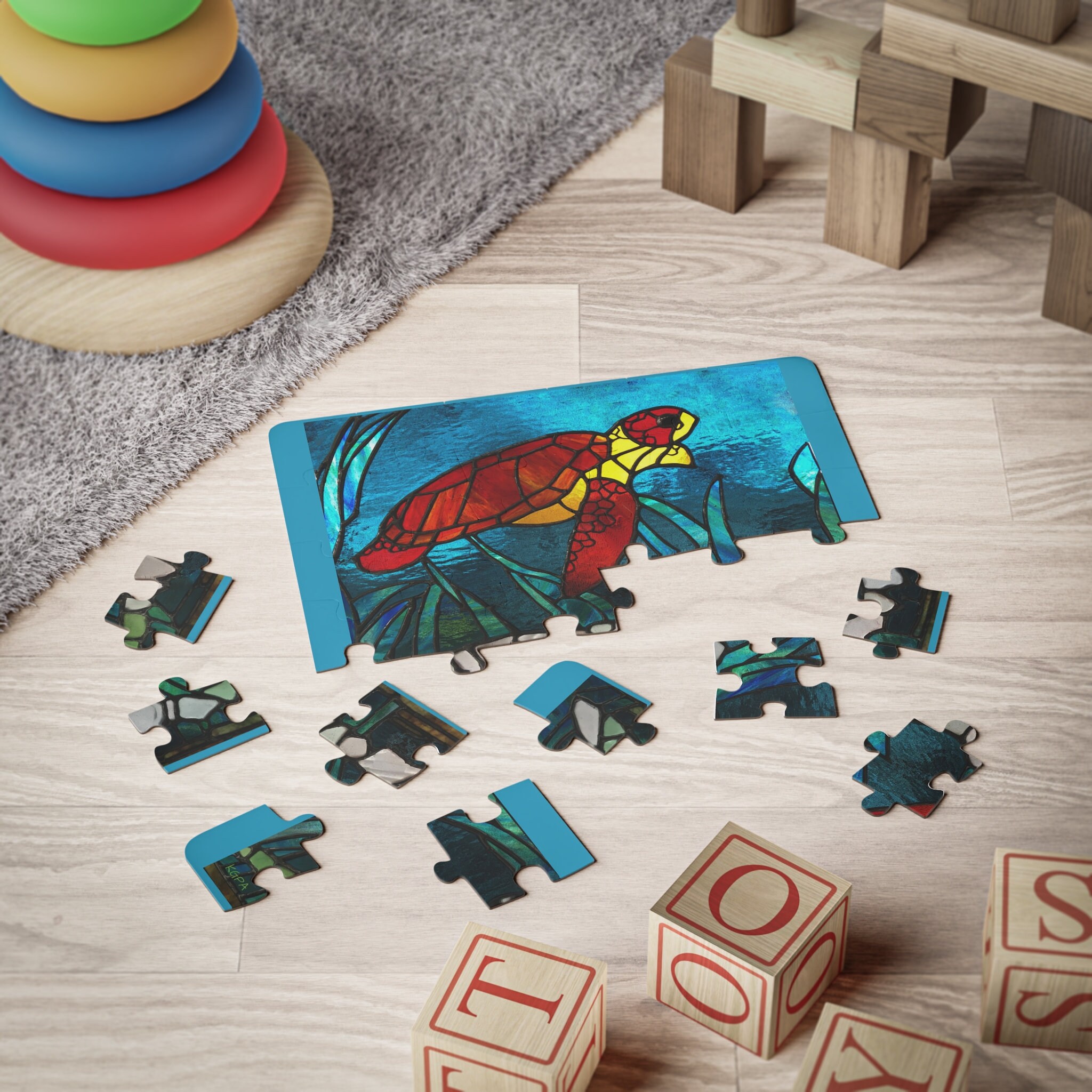 Kids' Puzzle, 30-piece. Sea Turtle. - Etsy