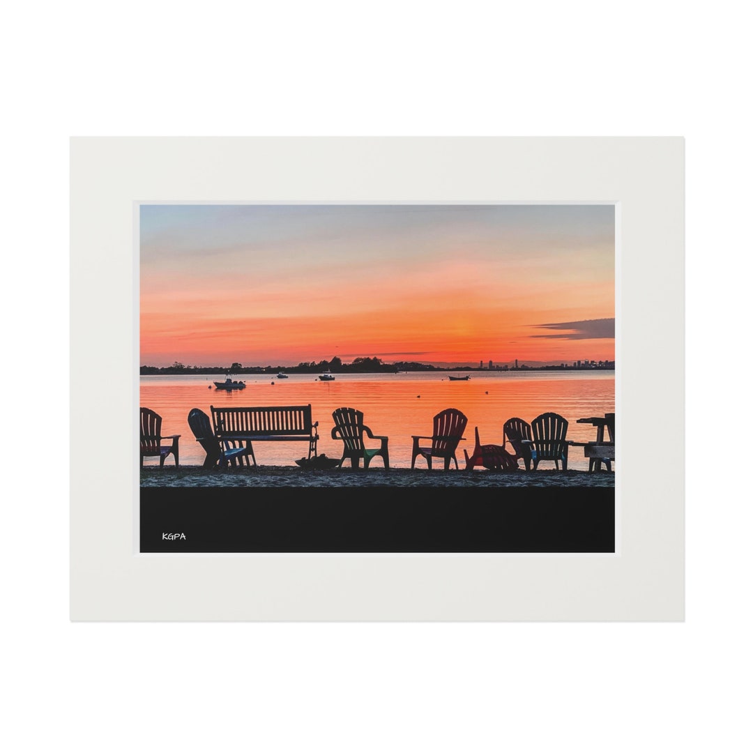 Fine Art Prints (passepartout Paper Frame). Chairs at Sunset. - Etsy