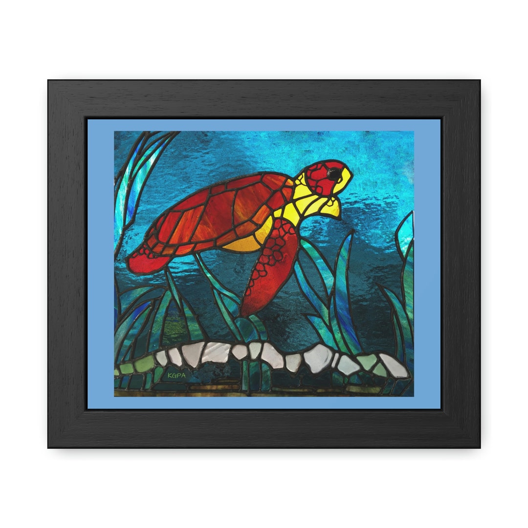 Framed Poster. Sea Turtle. - Etsy
