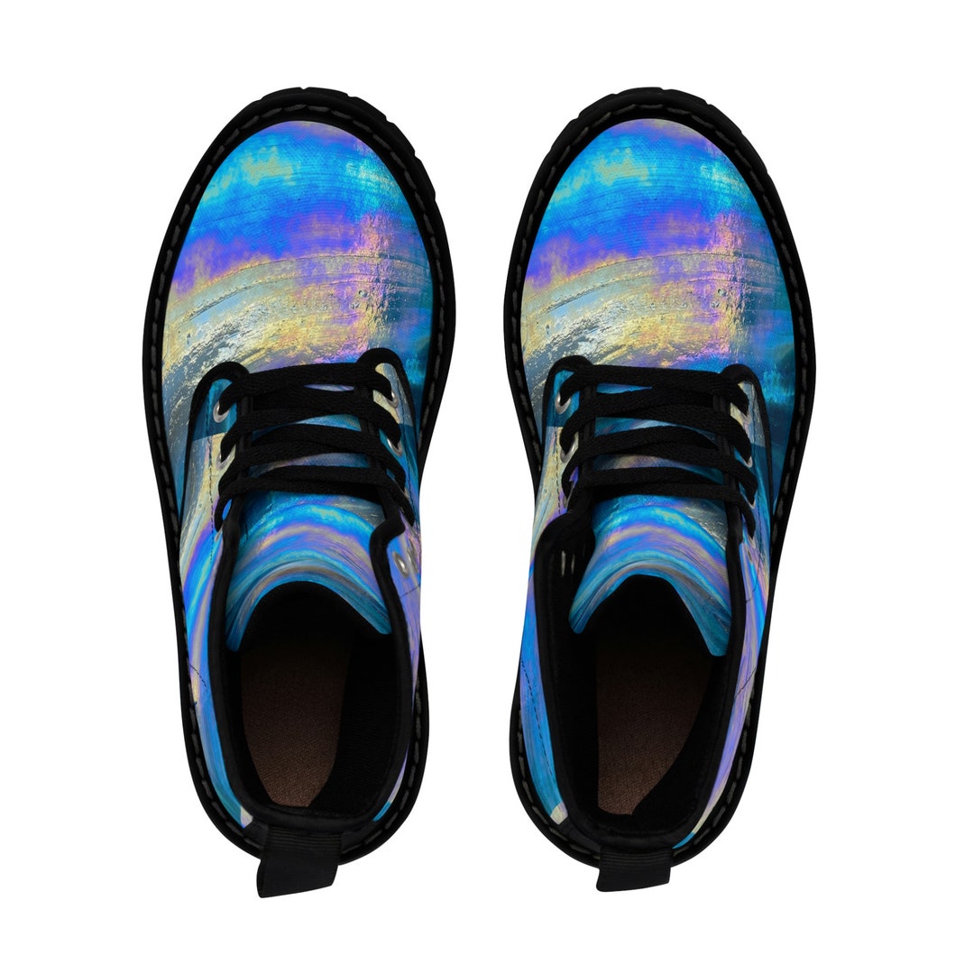 Women's Canvas Boots. Iridescent Design. - Etsy
