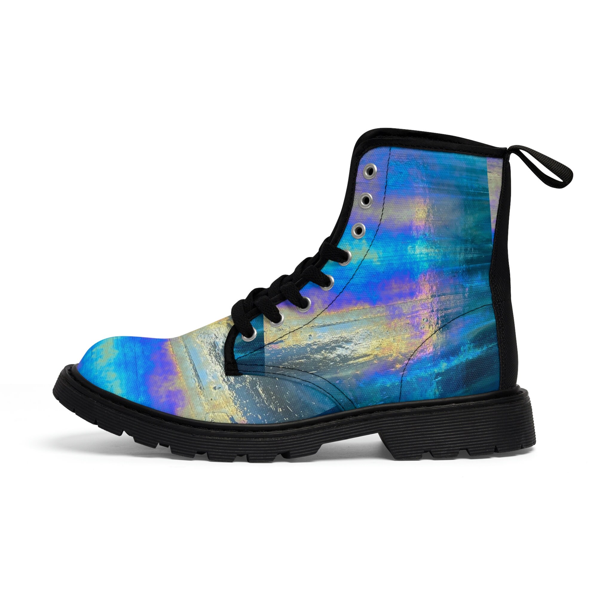 Women's Canvas Boots. Iridescent Design. - Etsy
